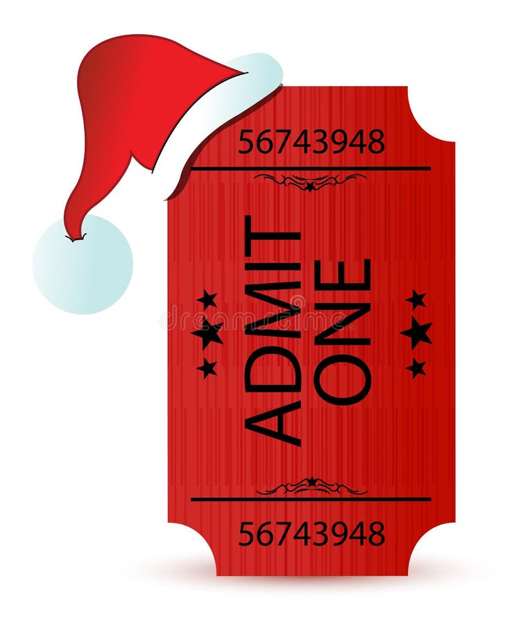 Santa S Hat and Ticket Illustration Design Stock Illustration ...