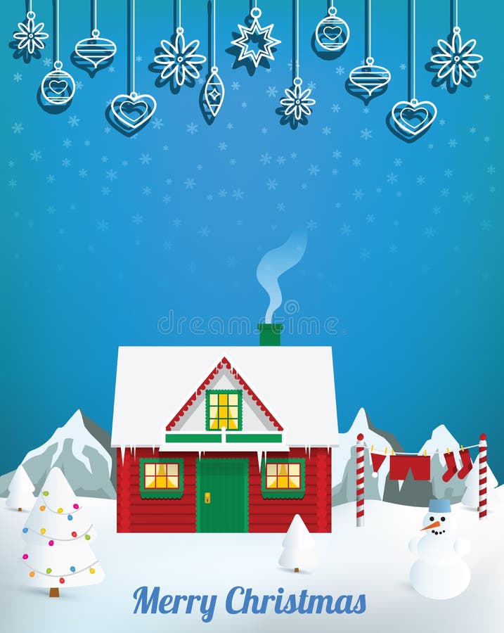 Santas house stock vector. Illustration of covered, greeting - 35508238