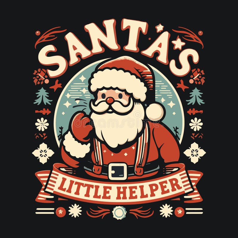 Santa S Little Helper T-shirt Design Vector Stock Vector - Illustration ...