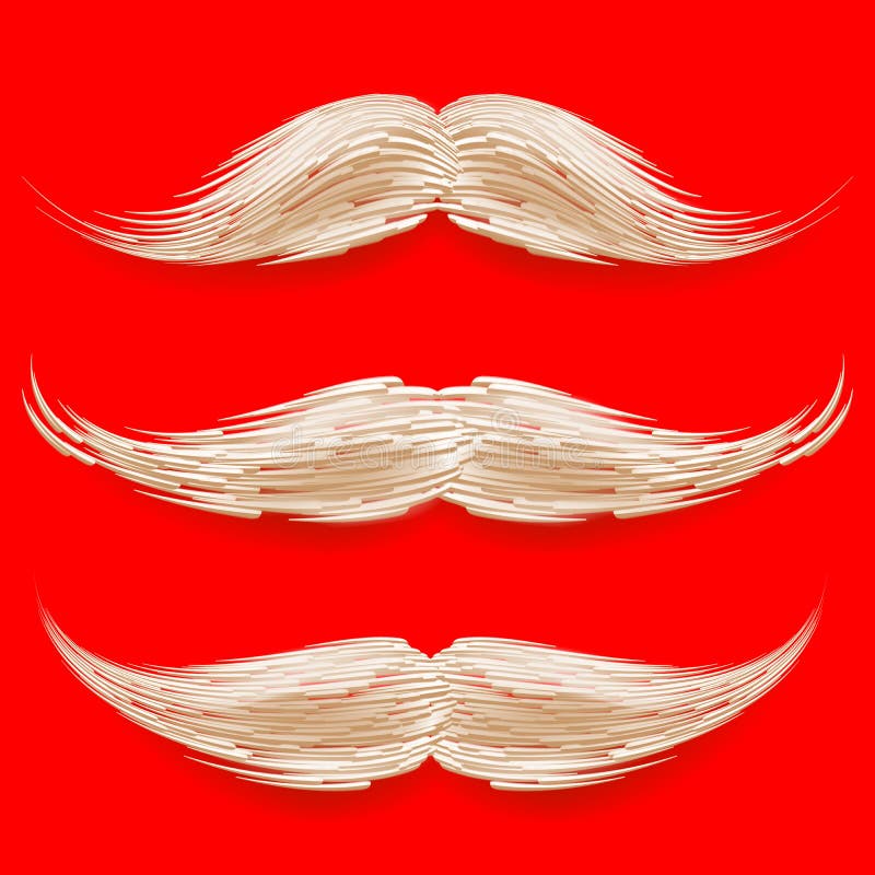 Santa S Mustache Vector. Christmas Realistic White Mustache. Different ...
