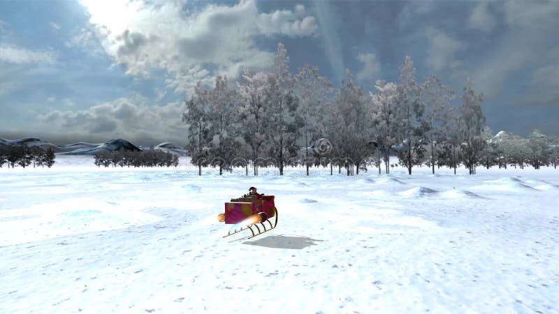 Santa`s New Jet Sled in a Winter Landscape. Stock Video - Video of ...