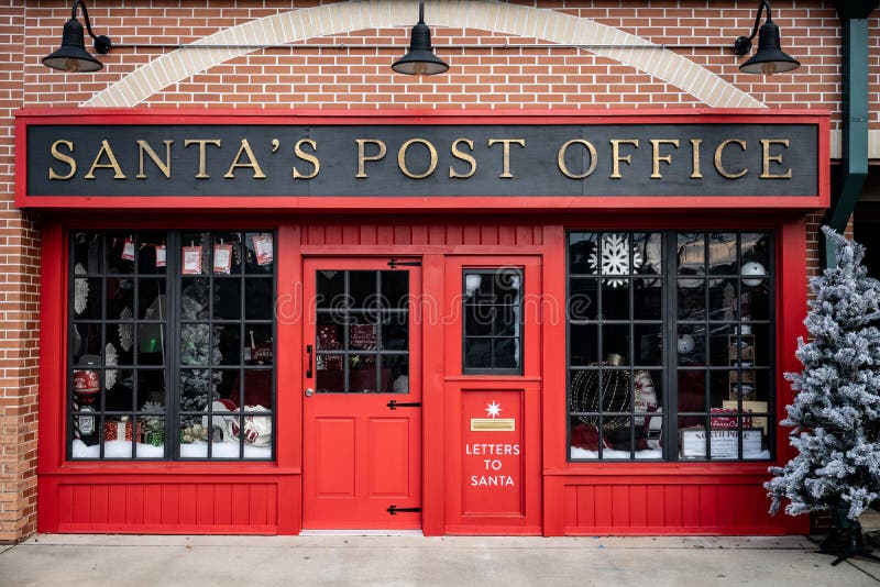 Santa`s Post Office Dark and Closed Editorial Stock Image - Image of ...
