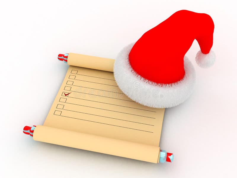 Santa`s task list stock illustration. Illustration of post - 7276982