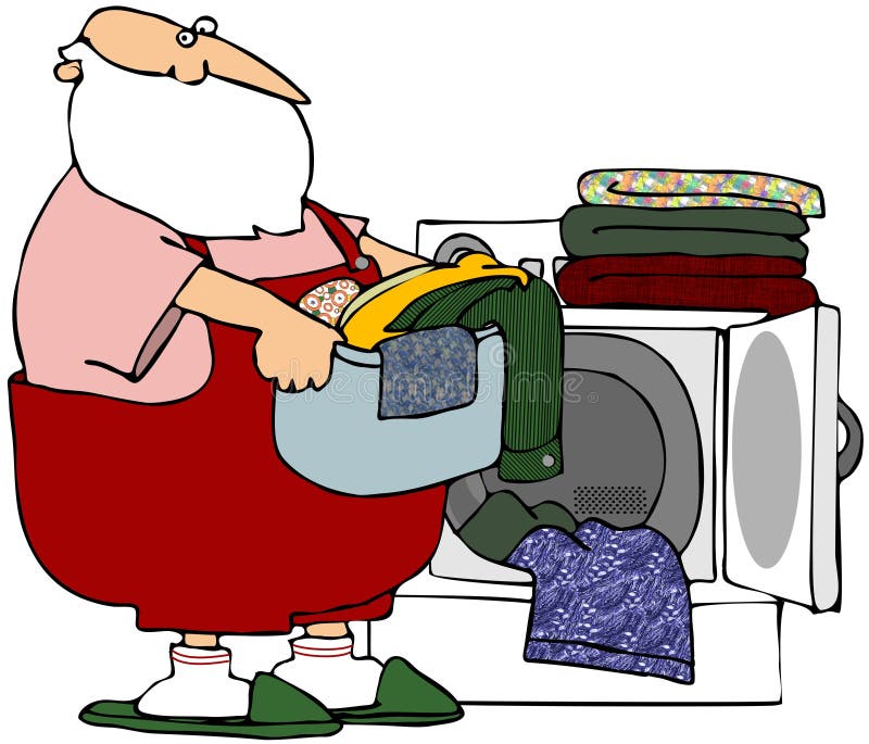 Santa s Wash Day stock illustration. Illustration of cartoon - 12074675