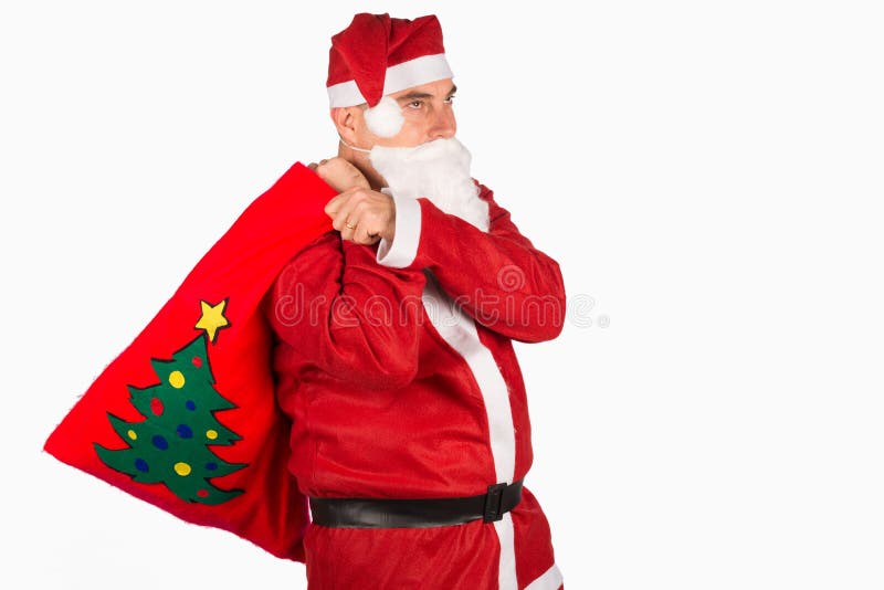 Santa Claus Making Rude Gesture To Camera Stock Photo - Image of dress ...