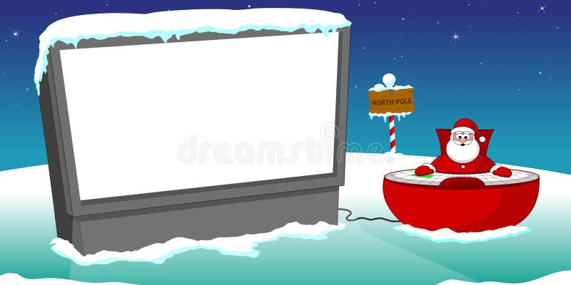 Santa and screen stock illustration. Illustration of present - 21409096