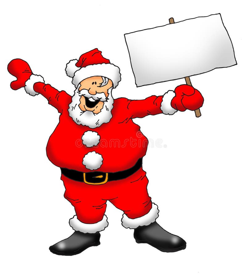 Santa with Sign stock illustration. Illustration of traditional - 16863153