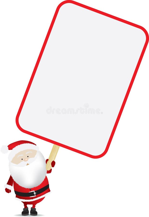 Santa and sign stock vector. Illustration of fluffy, white - 9803517