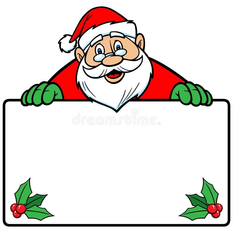 Santa with Sign stock vector. Illustration of painting - 72948407