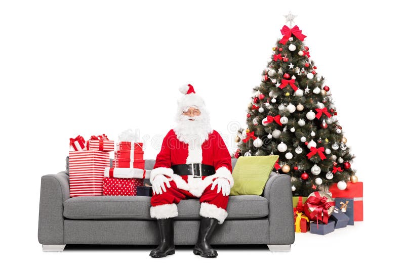 Santa sitting stock photo. Image of female, christmas - 21404604