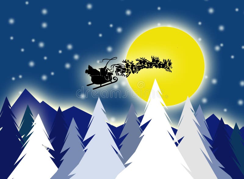 Santa on sky stock illustration. Illustration of merry - 3680100