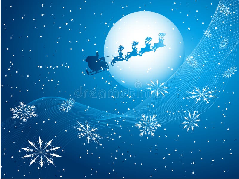 Santa in the sky stock vector. Illustration of winter - 6174147