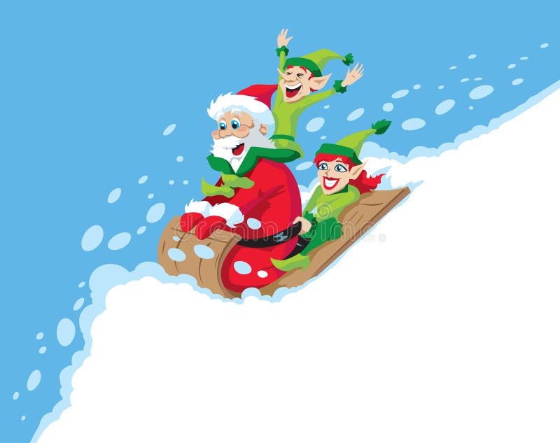 Santa Sledding stock vector. Illustration of mountain - 47751961