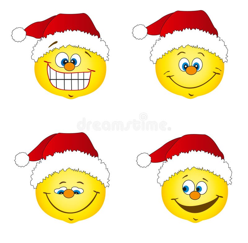 Santa smile icons stock illustration. Illustration of mark - 7487377