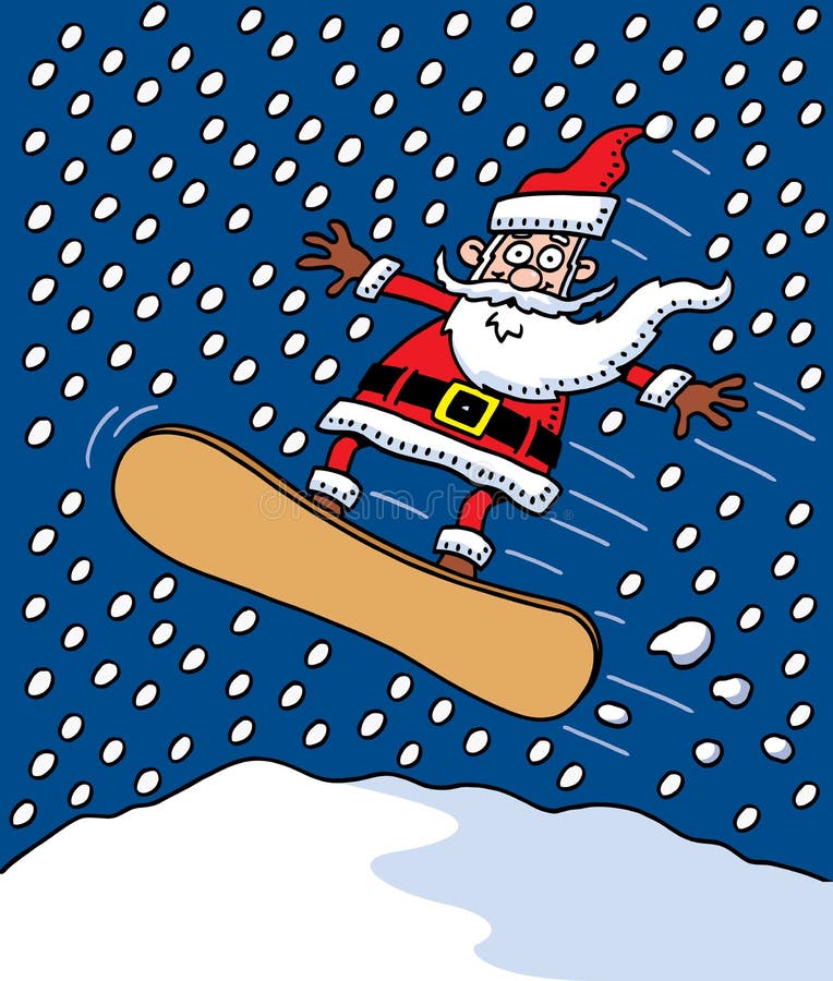 Santa Snowboarding stock vector. Illustration of extreme - 20523960