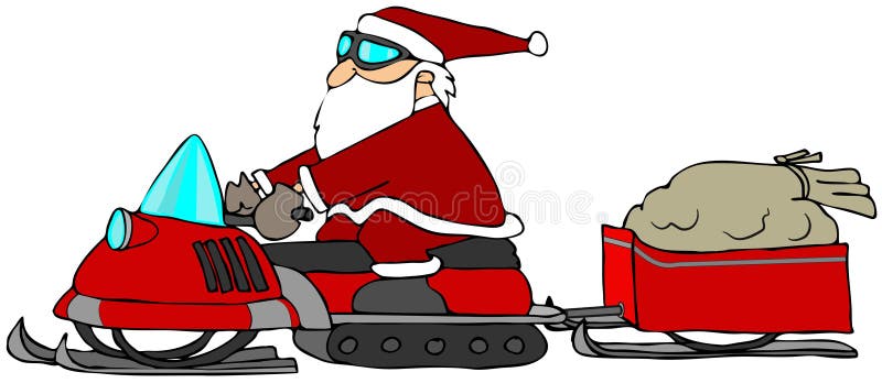 Santa Claus on a Snowmobile. Vector Editable. Stock Vector ...