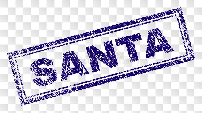 Scratched SANTA Rectangle Stamp Stock Vector - Illustration of double ...