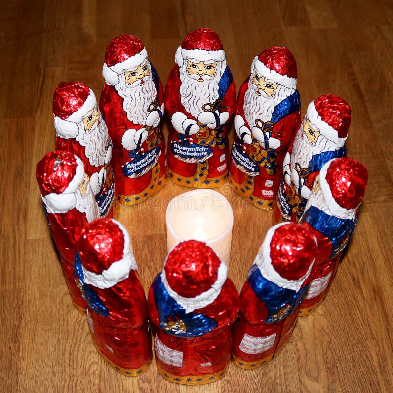 Santa Standing Around a Candle in the Middle Editorial Image - Image of ...