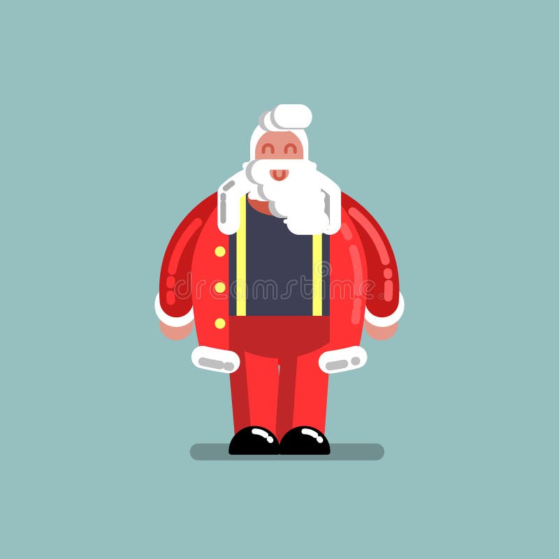 Santa Standing in Unbuttoned Jacket Stock Vector - Illustration of ...