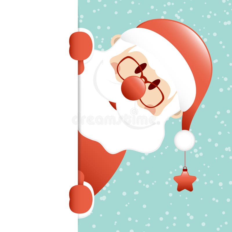 Santa with Star Banner Right Snow Turquoise Stock Vector - Illustration ...
