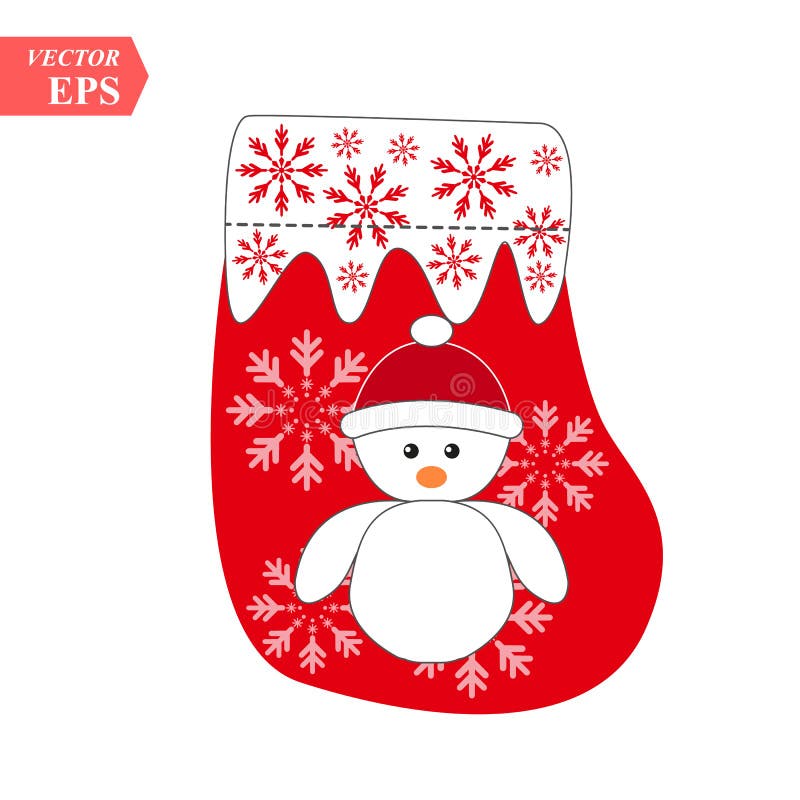 Santa Stocking, Isolated on White Background, Vector Illustration Eps10 ...