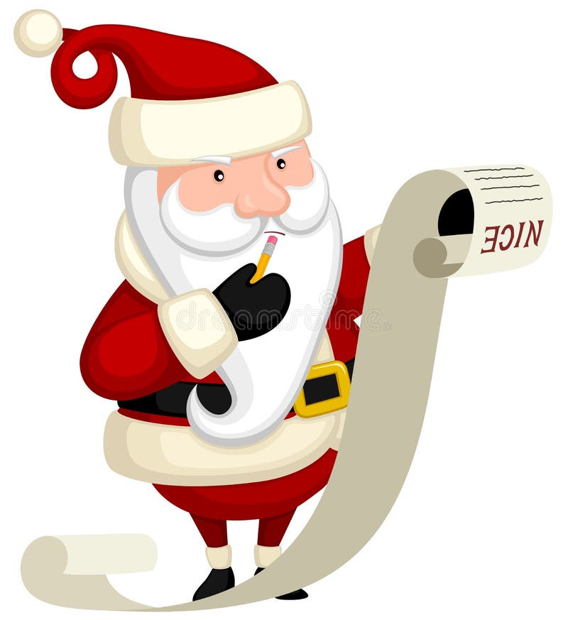 Santa Studying His Nice List Stock Vector - Illustration of character ...