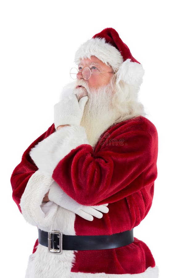 Santa is Thinking about Something Stock Image - Image of side, festive ...