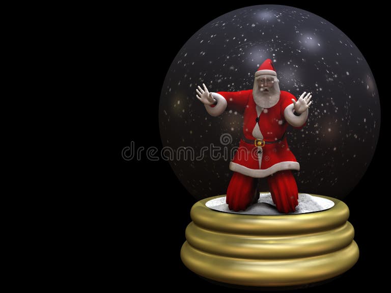 Santa Trapped in Snow Globe 2 Stock Illustration - Illustration of ...
