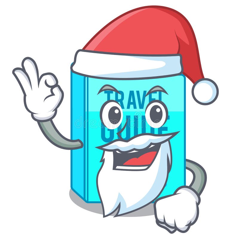 Santa Travel Guide Book Above Table Cartoon Stock Vector - Illustration ...