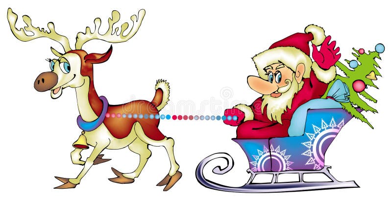 Santa the traveler stock illustration. Illustration of full - 11725226
