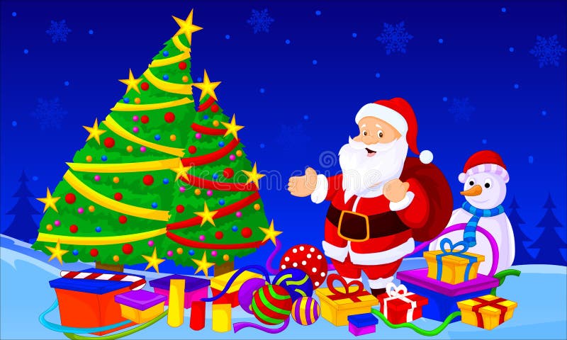 Santa tree stock illustration. Illustration of santa - 82702786