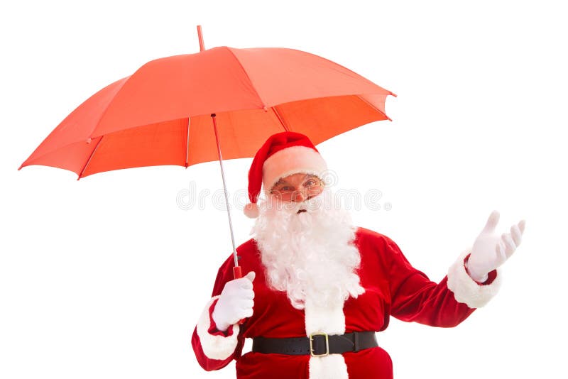 Santa with umbrella stock image. Image of human, safety - 16064143