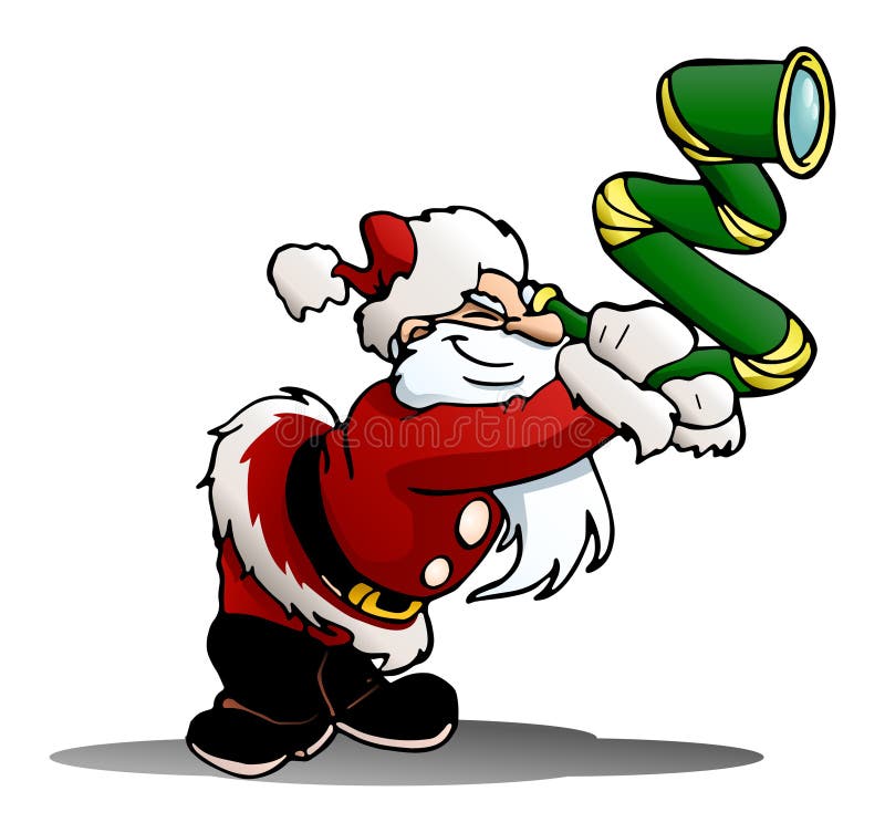 Santa using a cell phone stock illustration. Illustration of claus - 40583
