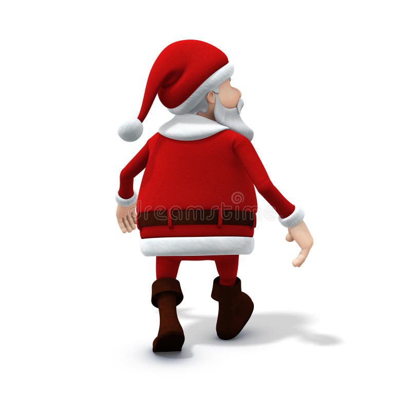 Santa walking away stock illustration. Illustration of rendering - 11867501