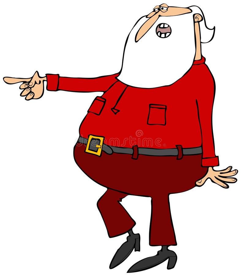 Santa Pointing Up stock illustration. Illustration of christmas - 7389456