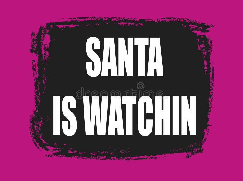 Santa is watching banner stock illustration. Illustration of white ...