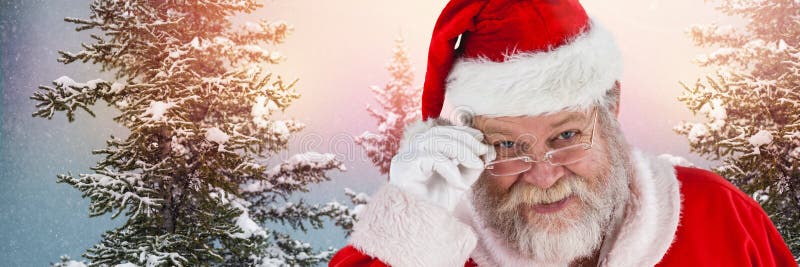 Santa with Winter Landscape Stock Image - Image of adult, christmas ...