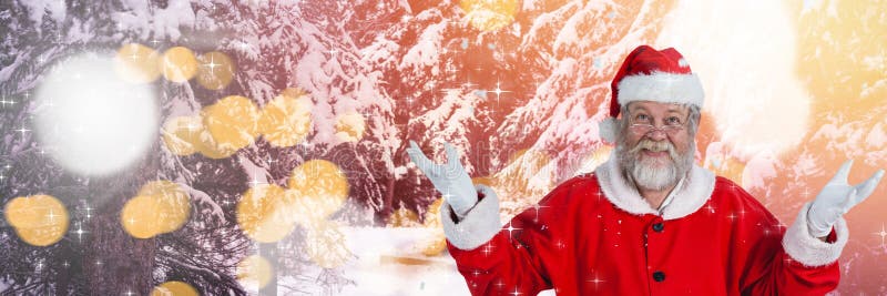 Santa with Winter Landscape Stock Image - Image of christianity ...