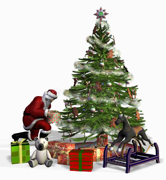 Santa at Work stock illustration. Illustration of decorations - 312783