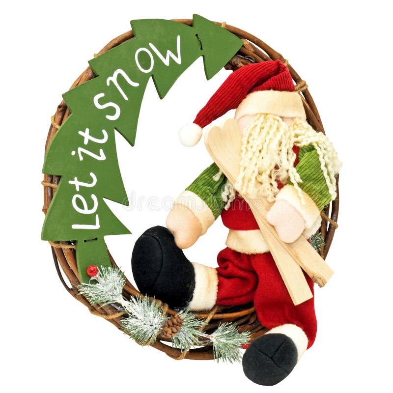 Santa wreath stock photo. Image of claus, bauble, isolated - 7095274