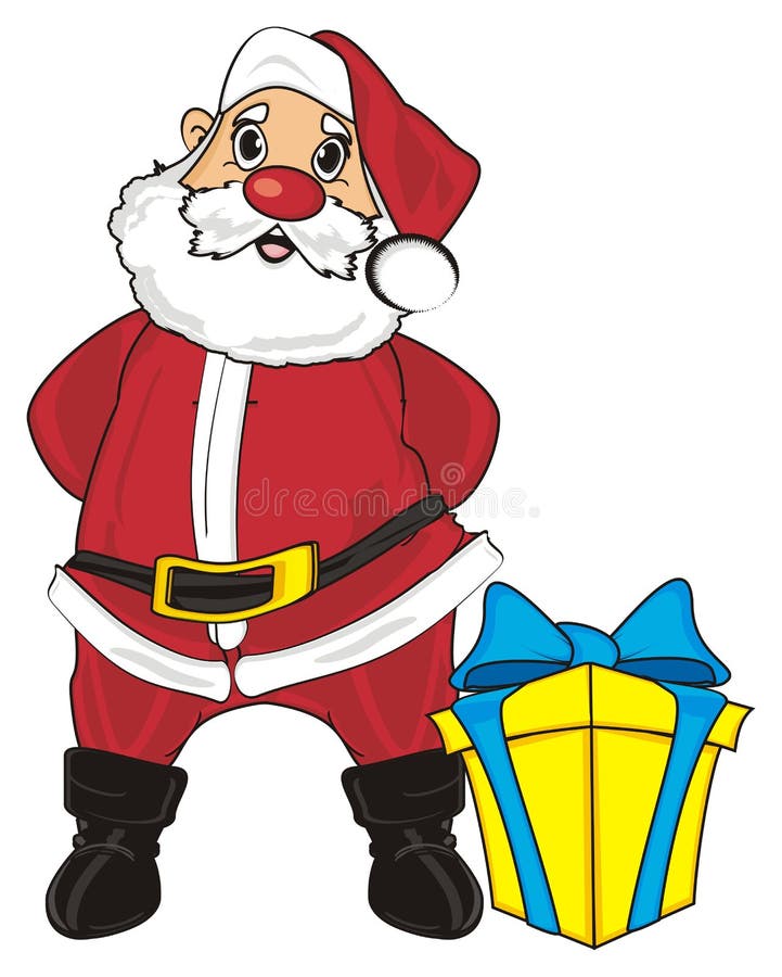 Santa and yellow objects stock illustration. Illustration of cute ...