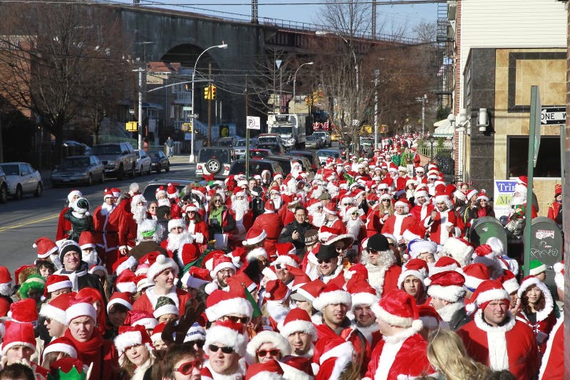 SantaCon in New York editorial stock image. Image of three - 12169749