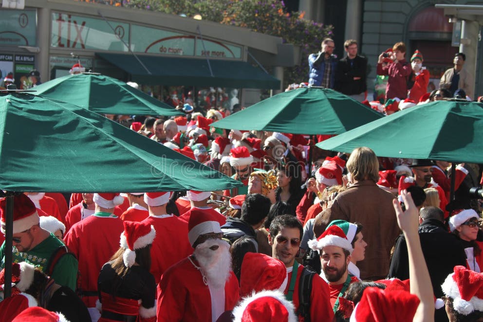 SantaCon, San Francisco editorial stock image. Image of california ...