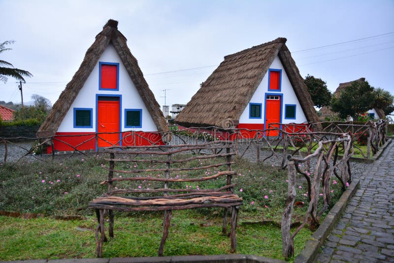 Santana - Traditional Houses of Madeira, Made of Straw Stock Photo ...