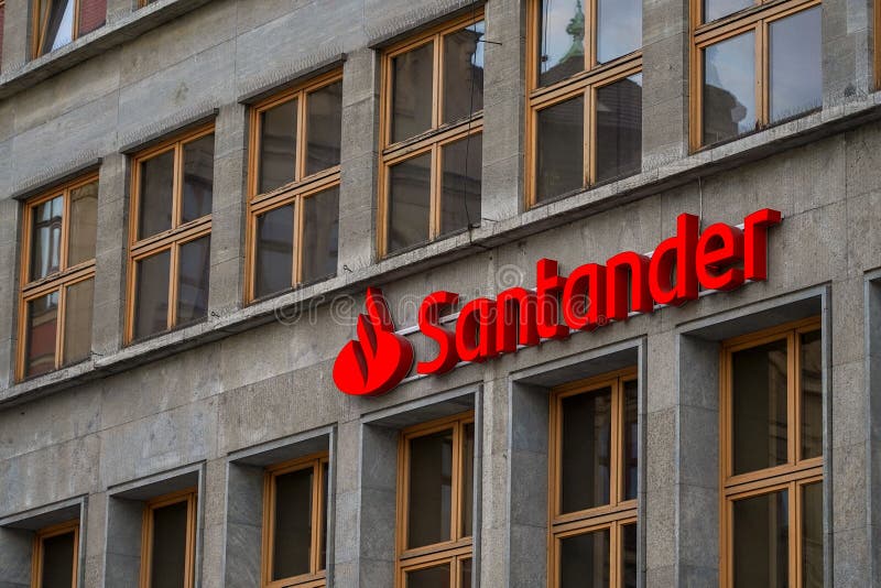 Santander Bank Original Logo on Bank Building Editorial Stock Photo ...