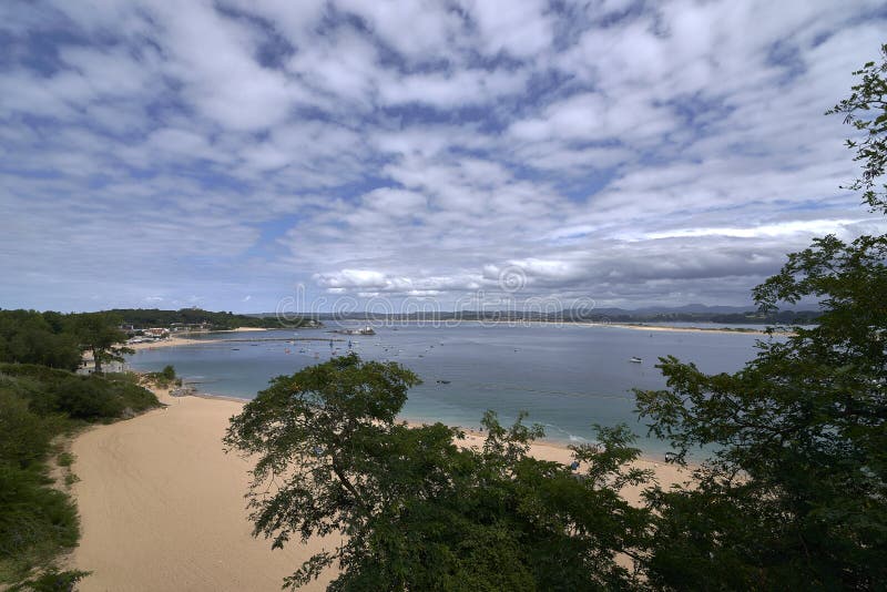 Santander Beach a Day with Sun and Clouds Stock Image - Image of coast ...