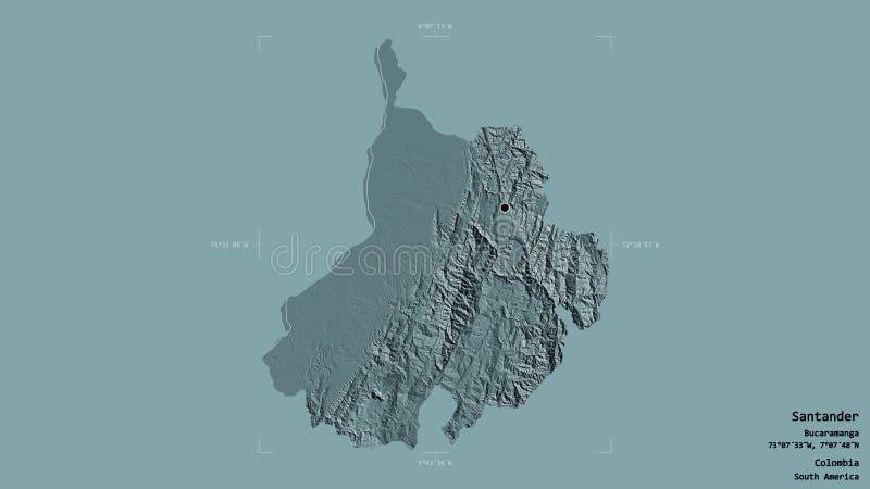 Santander - Colombia. Bounding Box. Administrative Stock Illustration ...
