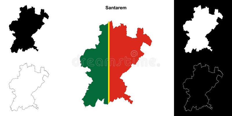 Santarem outline map stock vector. Illustration of vector - 323841127