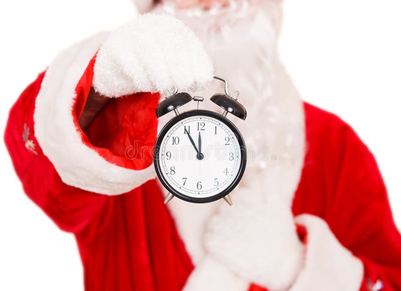 Santas Alarm Clock stock photo. Image of face, copy, celebration - 46948192
