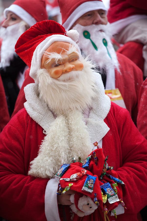Santas Fun Run & Walk in Riga, Latvia Editorial Stock Image - Image of ...